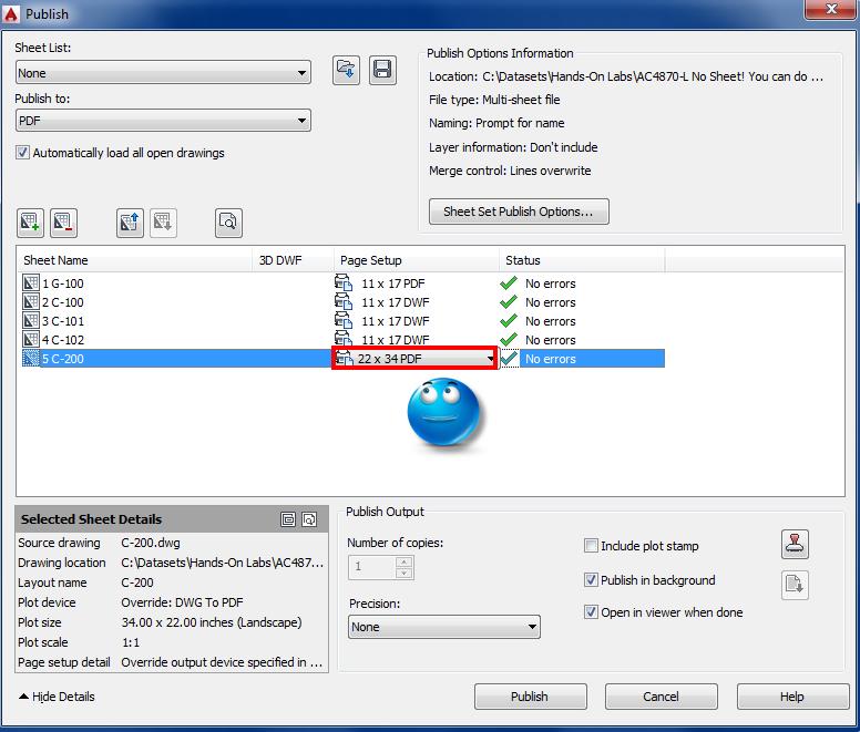 Using the Publish Dialog Box in the SSM for batch printing different ...