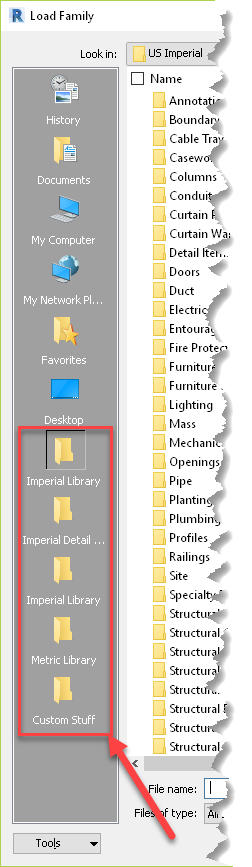 Adding/Changing Default Paths for Revit Families