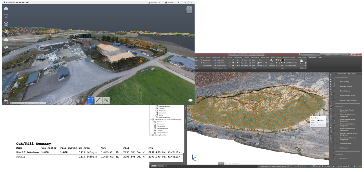 Use photo data to calculate earthworks volumes for infrastructure