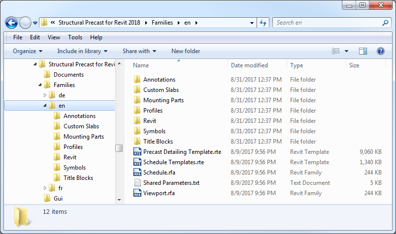 Structural Precast for Revit – Configuration Settings