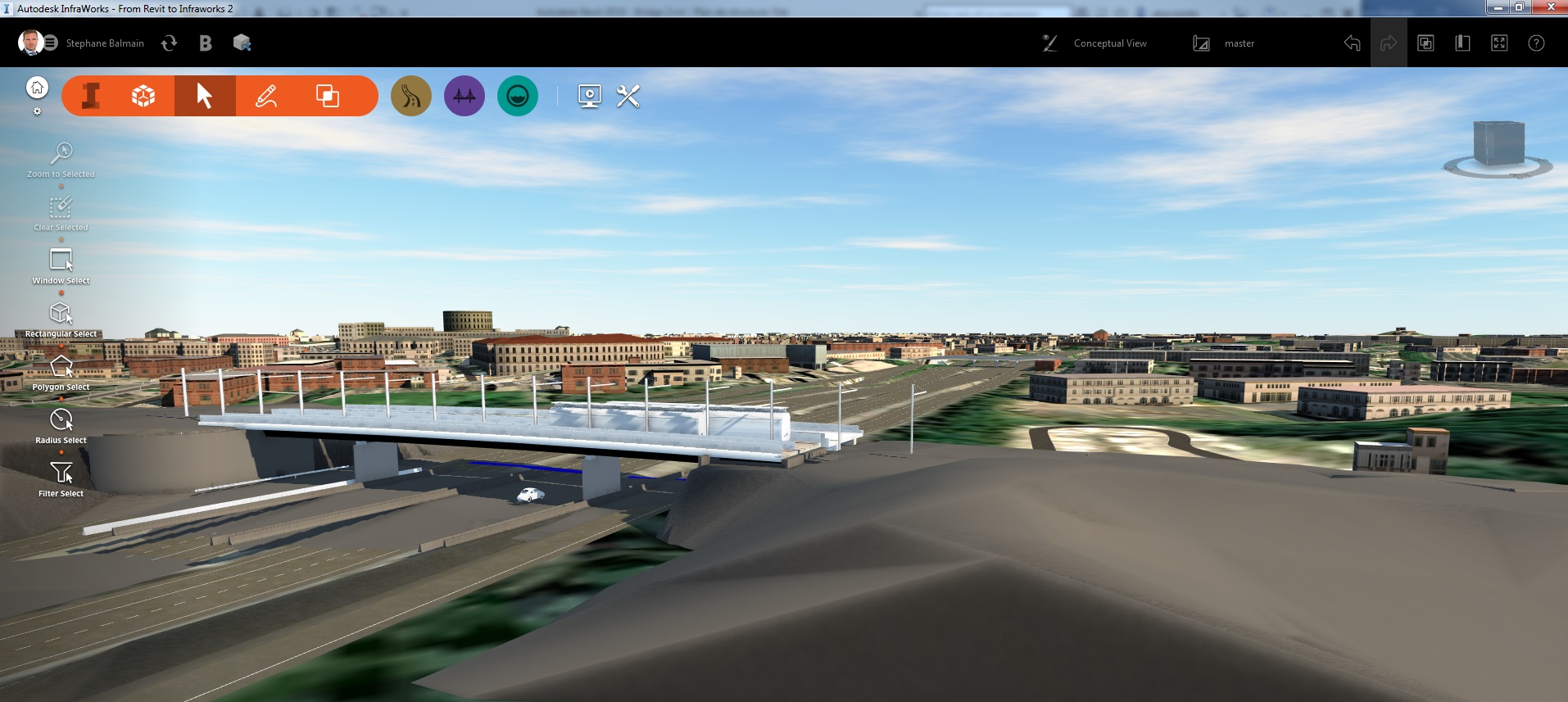 Include terrain and context when visualizing final bridge designs