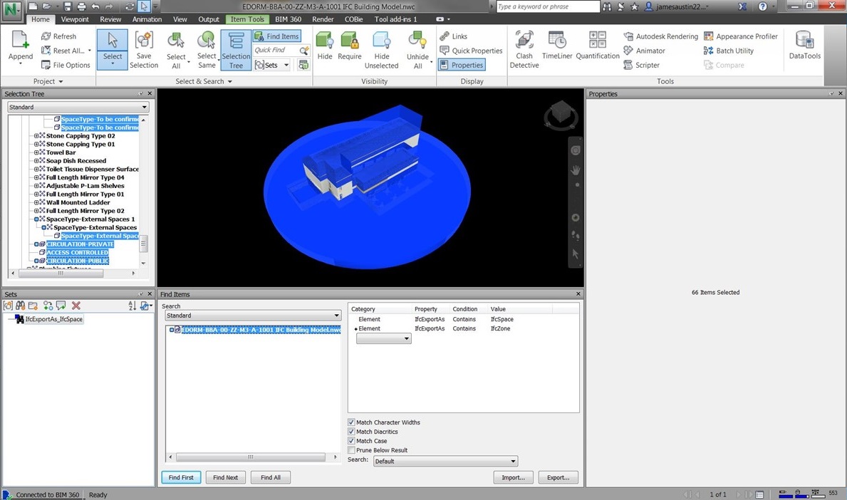 Openings in the geometry of an IFC file are displayed as solids