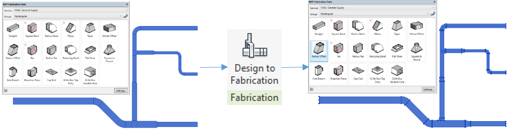 Convert an MEP design to a fabrication model