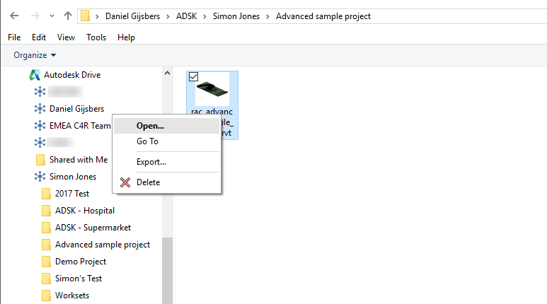 Collaboration for Revit published copies not to be opened on Autodesk Drive