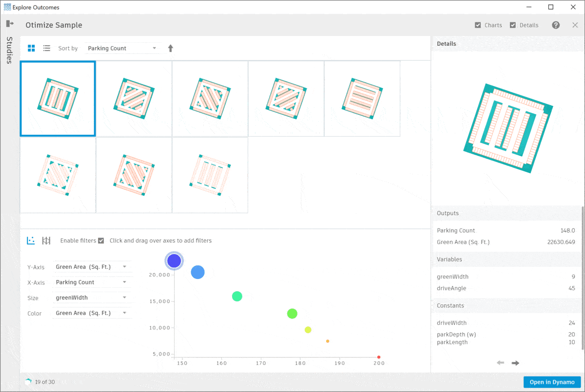 Optioneering Sustainable Parking Design With Dynamo And Generative Design For Aec