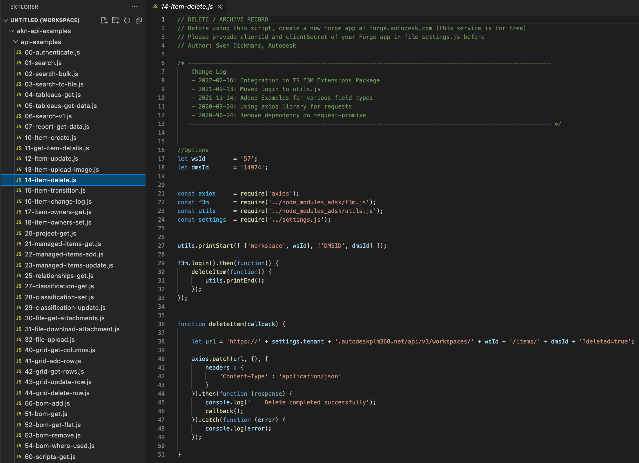Fusion 360 Manage V3 REST API Examples