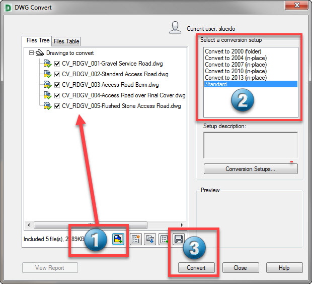 Using Autodesk DWG Trueview To Convert dwg File Version
