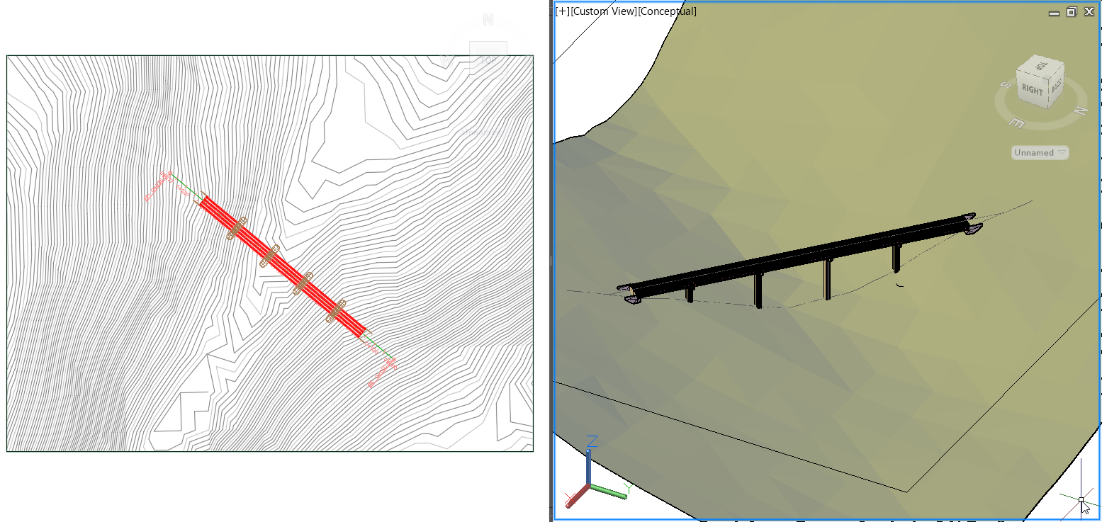 Use conceptual models to analyze and plan excavation for bridges