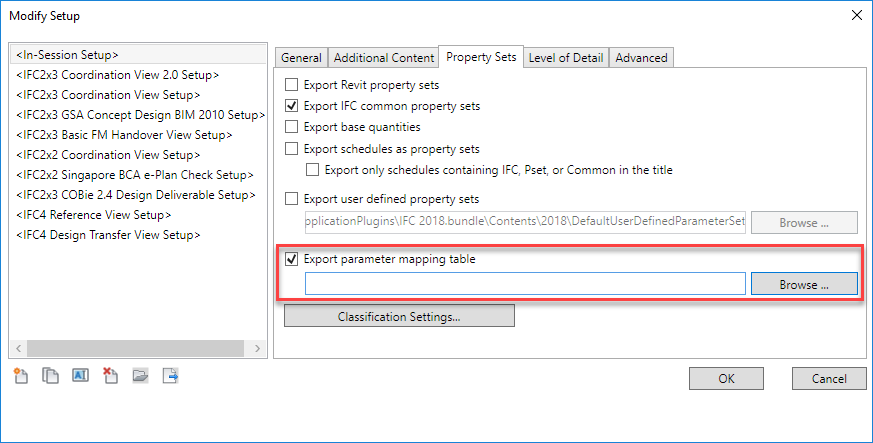Using Parameter Mapping Tables for IFC